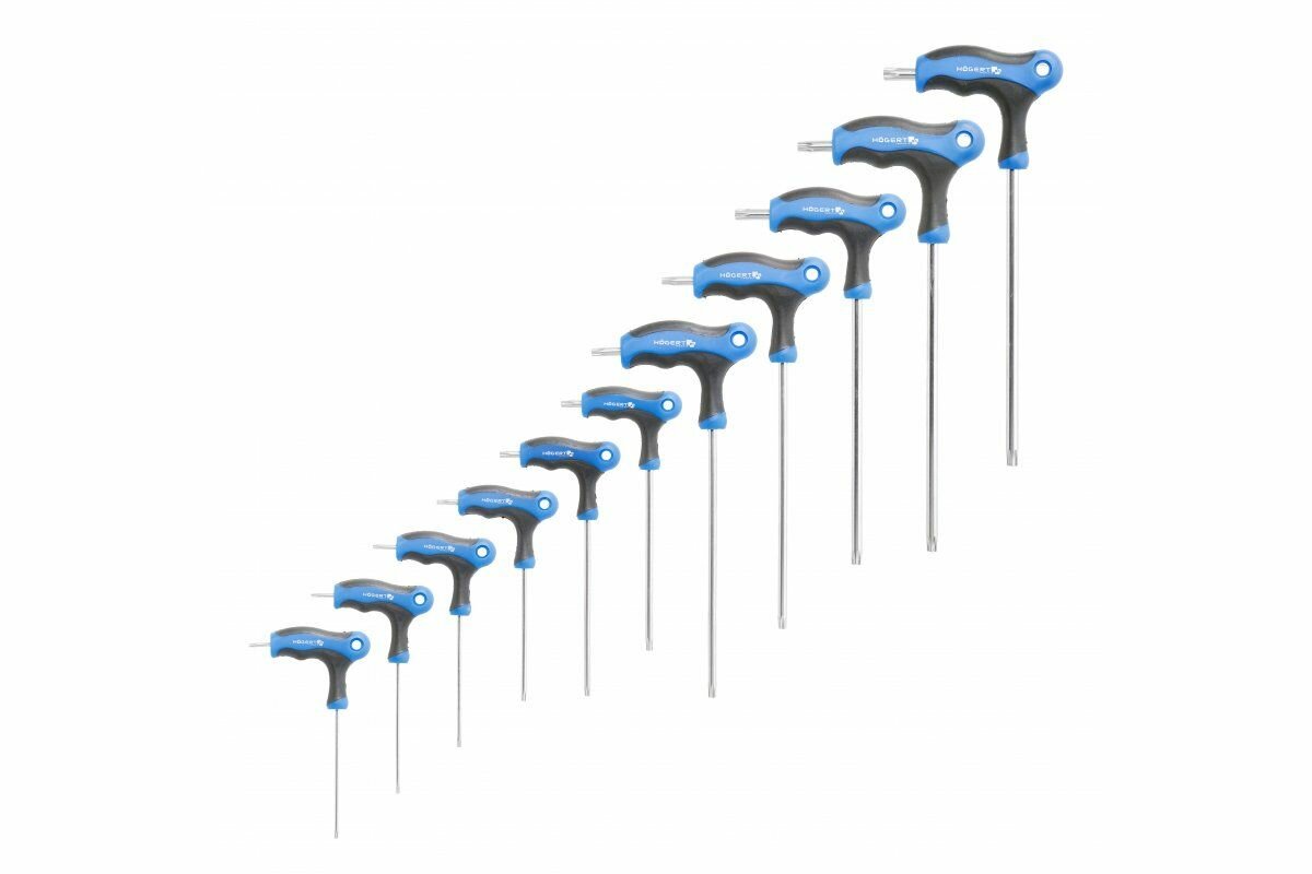 Набор Ключей torx security типа "Т", 10 шт. HOEGERT