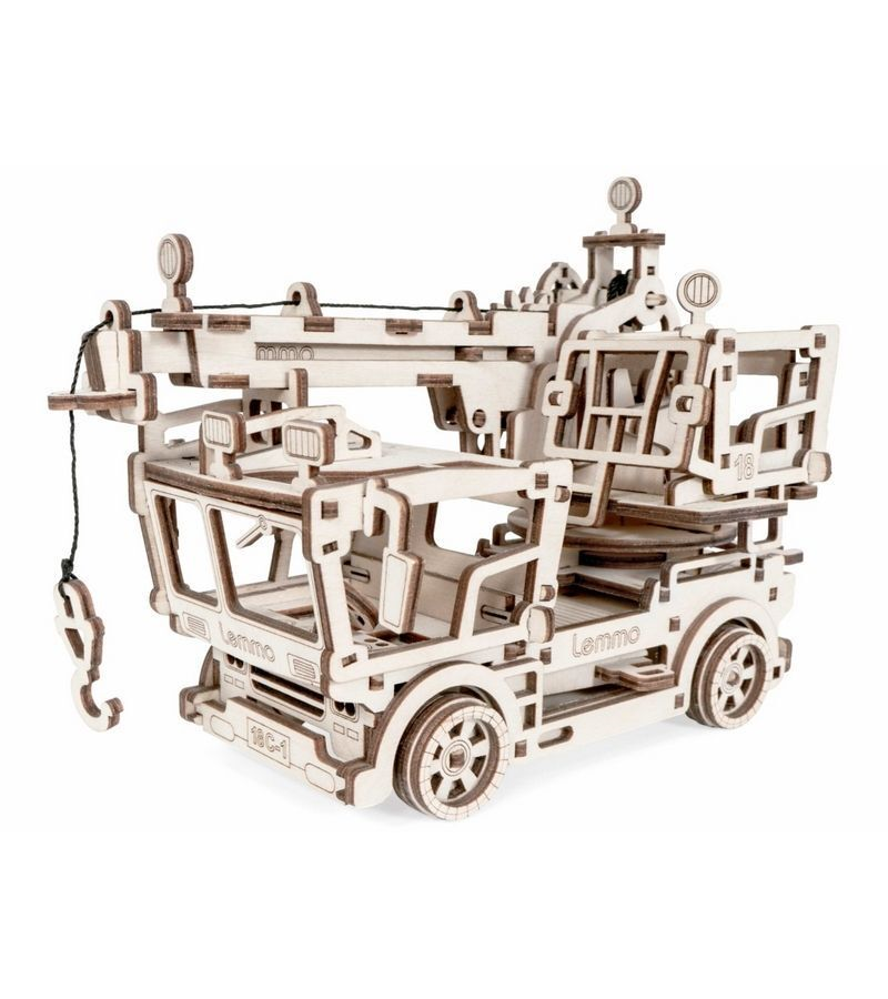 Деревянный конструктор Lemmo Кран ЛТ-18С, 116 деталей