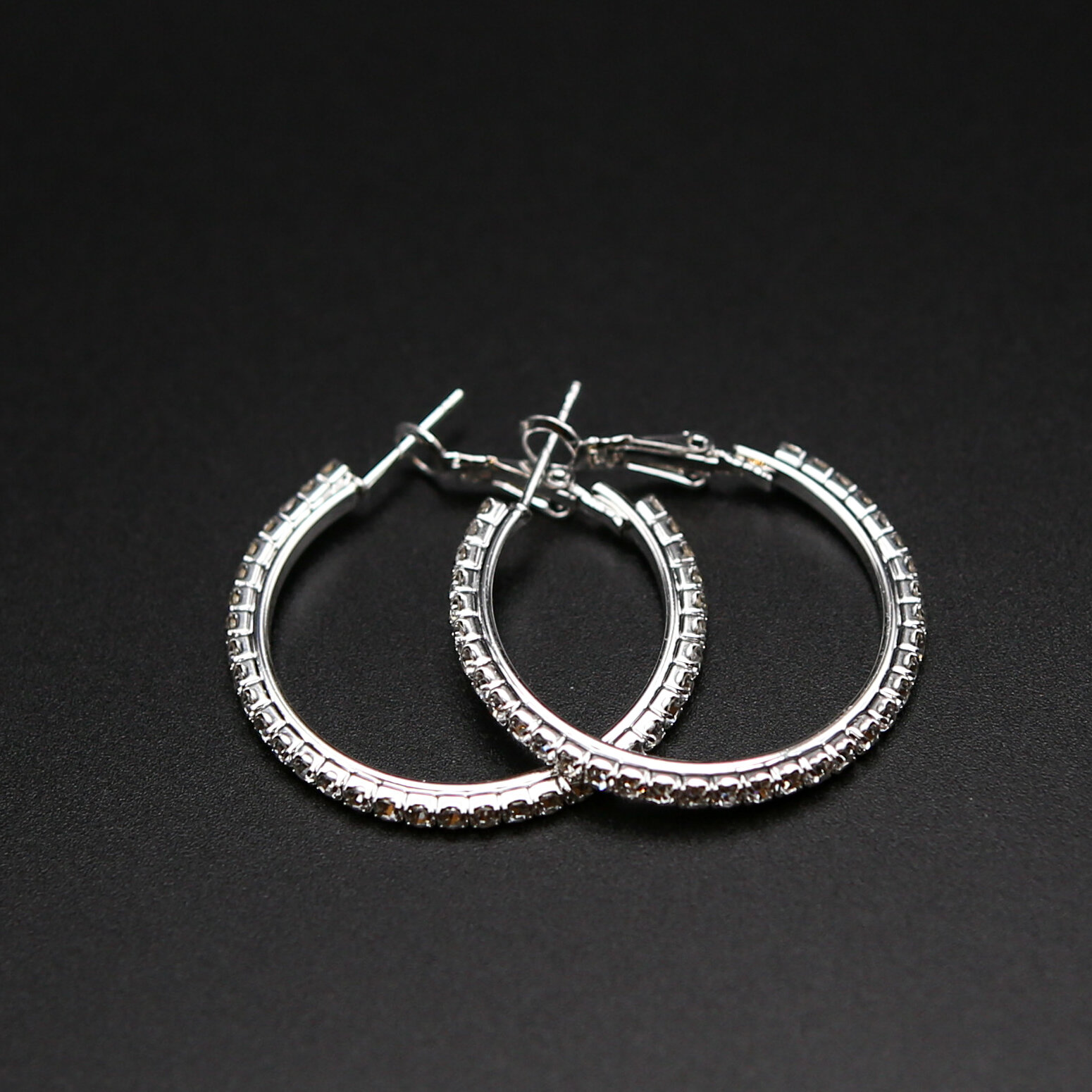 Серьги пусеты, с подвесками, фианит