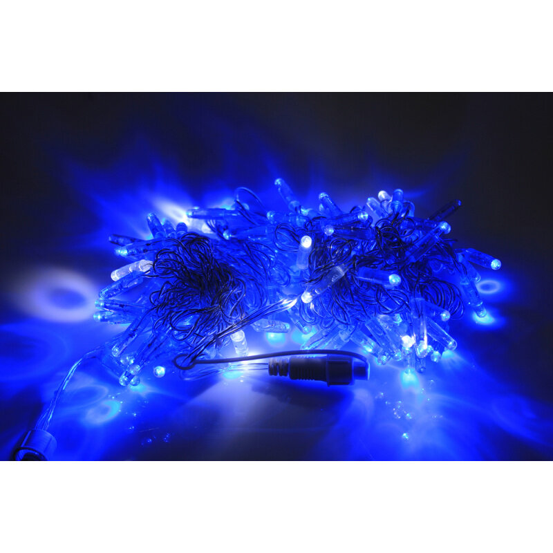 LED-PLS-100-10M-240V-B/C-F(W)-W/O, Синий/белый флэш на прозр. пр, соед.(без шнура) С колпачком