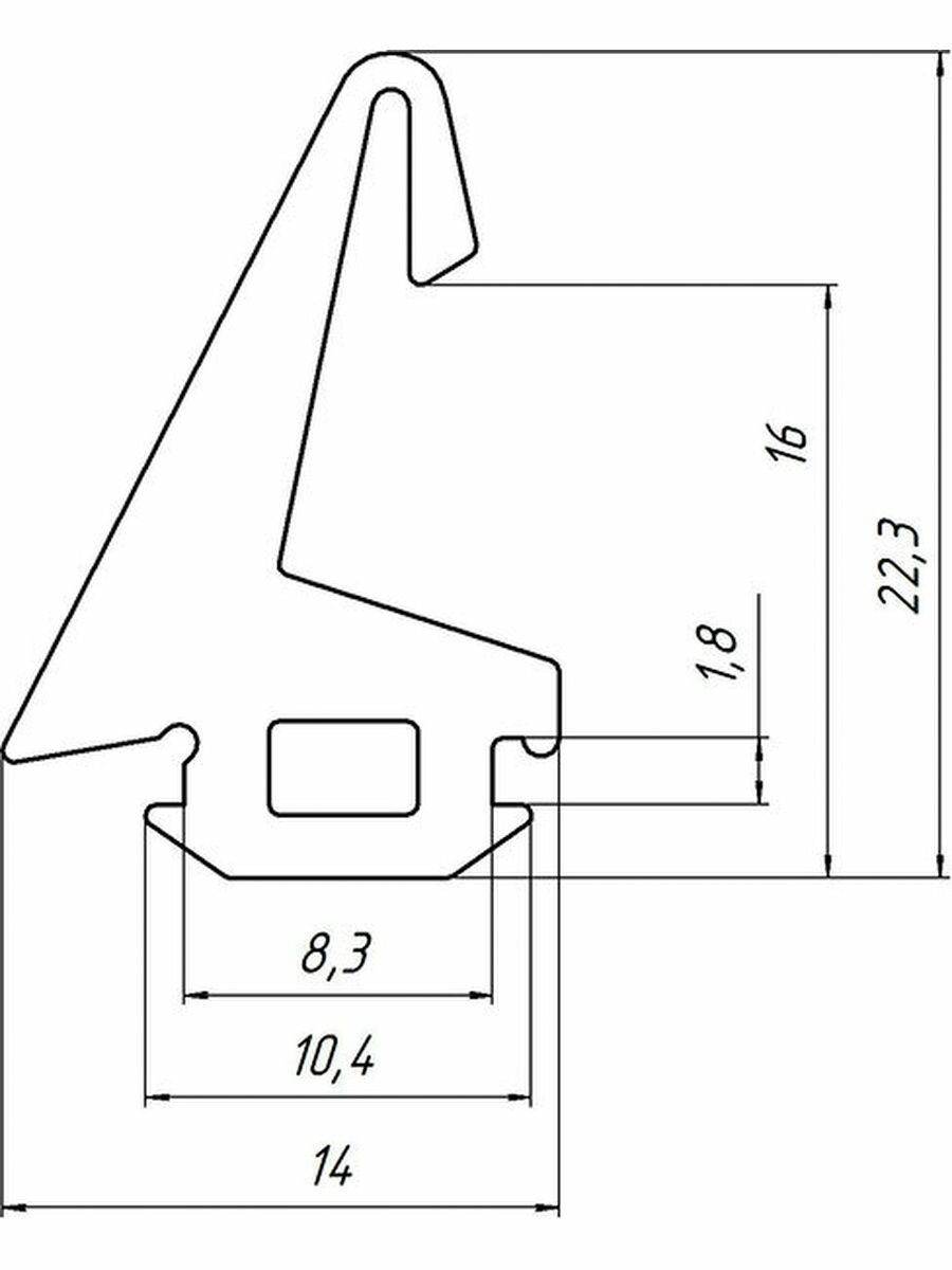 Уплотнитель для алюминиевых окон ТПУ-66015, 20м