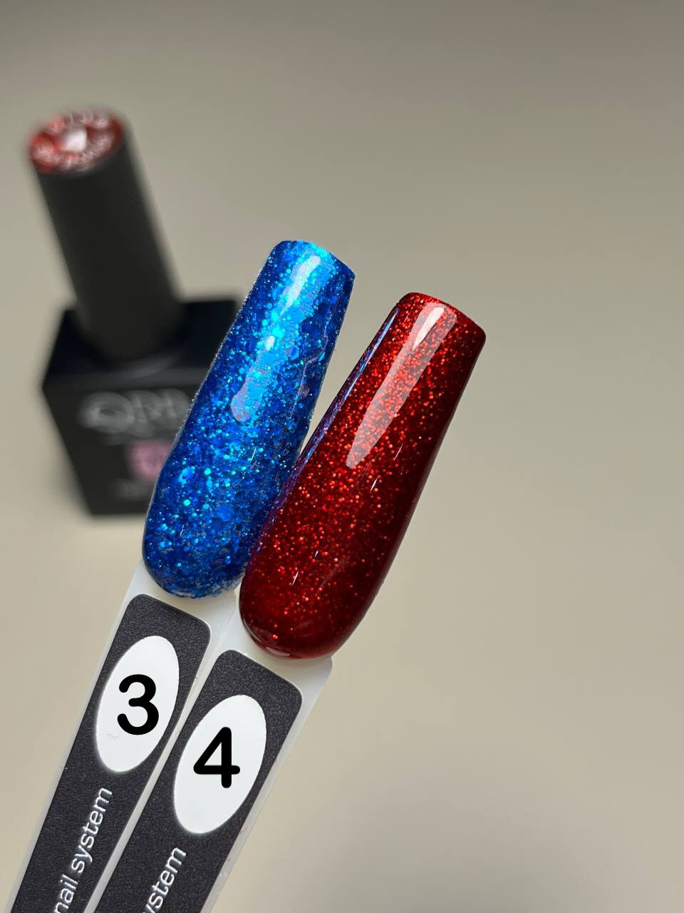 Гель-лак с блестками GLOW номер 4, красный, 8 мл