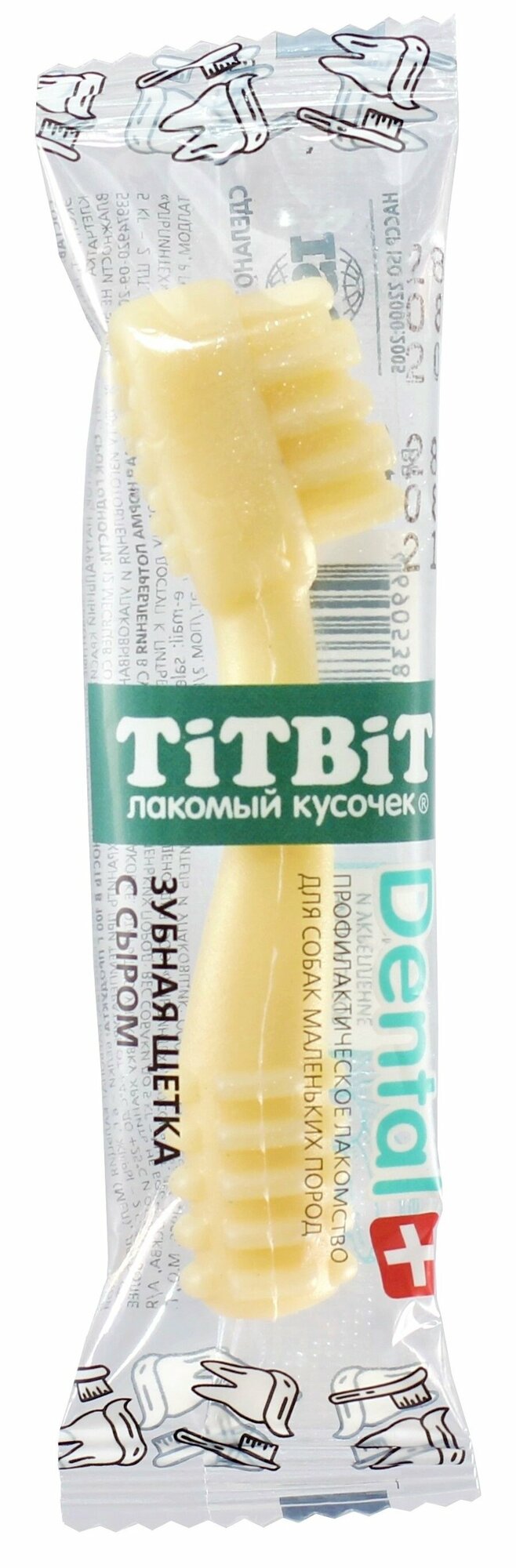 Лакомство TiTBiT DENTAL+ зубная щётка с сыром для собак мелких пород (13 г)