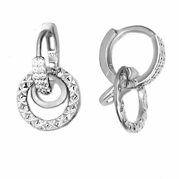 Серьги, серебро, 925 проба, фианит