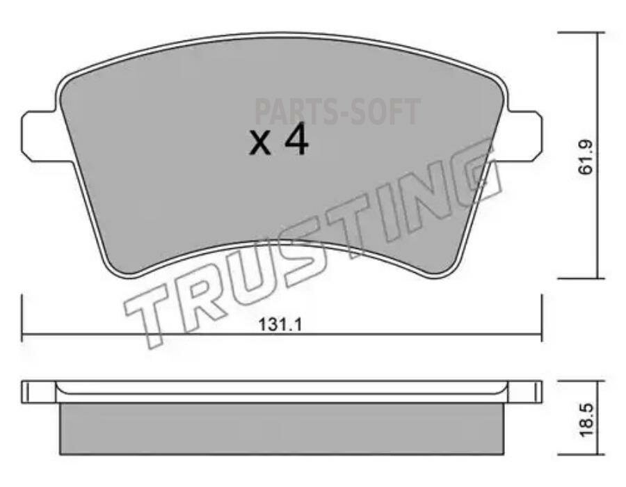 К-т дисков. тормоз. колодок Renault Kangoo 2007- F Trusting арт. 8280