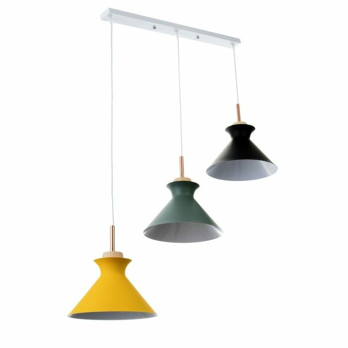 Светильник "Мирелла" 3хЕ27 40Вт желтый черный зеленый 26х51х26-126см