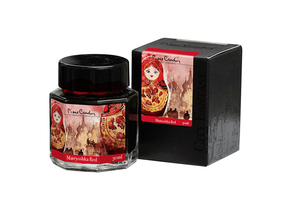 Флакон чернил Pierre Cardin 30мл, серия CITY FANTASY цвет Matryoshka Red (Красная Матрешка)