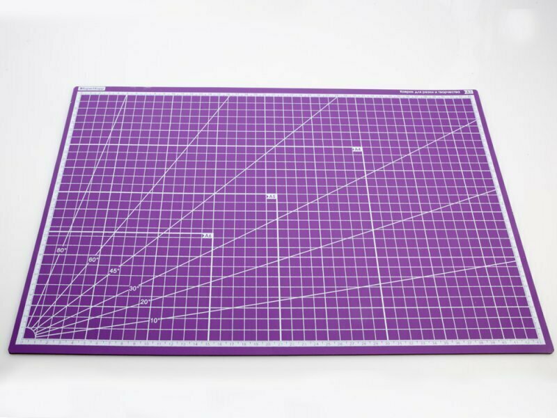 Коврик для резки Животные фиолетовый А3, 3 слоя