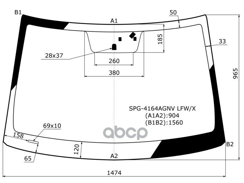 Стекло лобовое Hyundai Creta 15-21 Sat арт. SPG-4164AGNV LFW/X