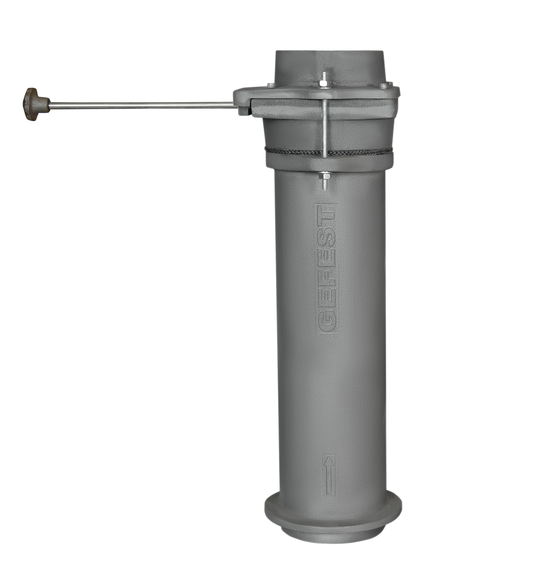 Дополнительный чугунный шиберный модуль 130/500 верхняя труба + шибер м/м (Технолит)