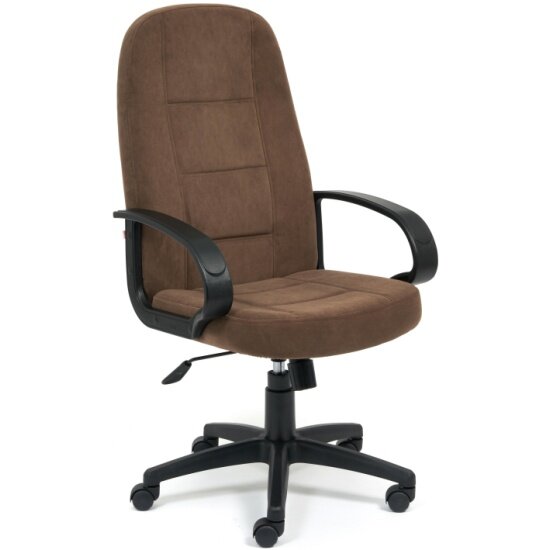Кресло руководителя Tetchair СН747 флок, коричневый, 6