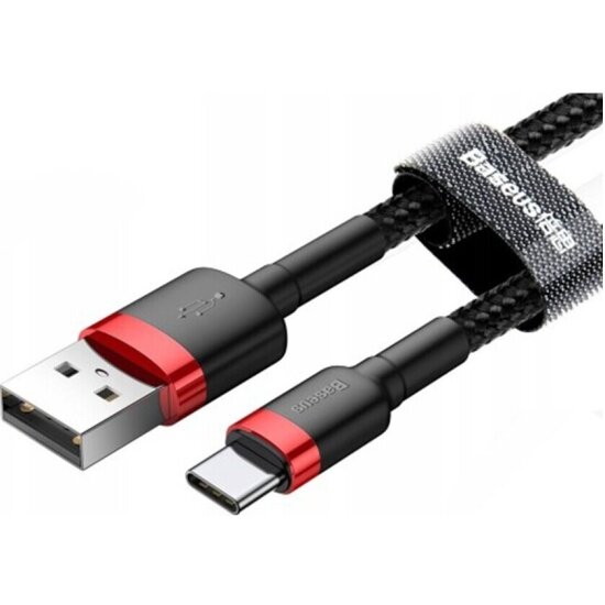 Кабель Baseus Сafule USB-А - USB-C, 2 A, 2 м, черный