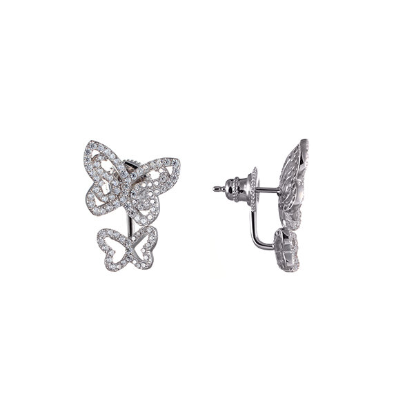 Серьги ELEMENT47, серебро, 925 проба, фианит