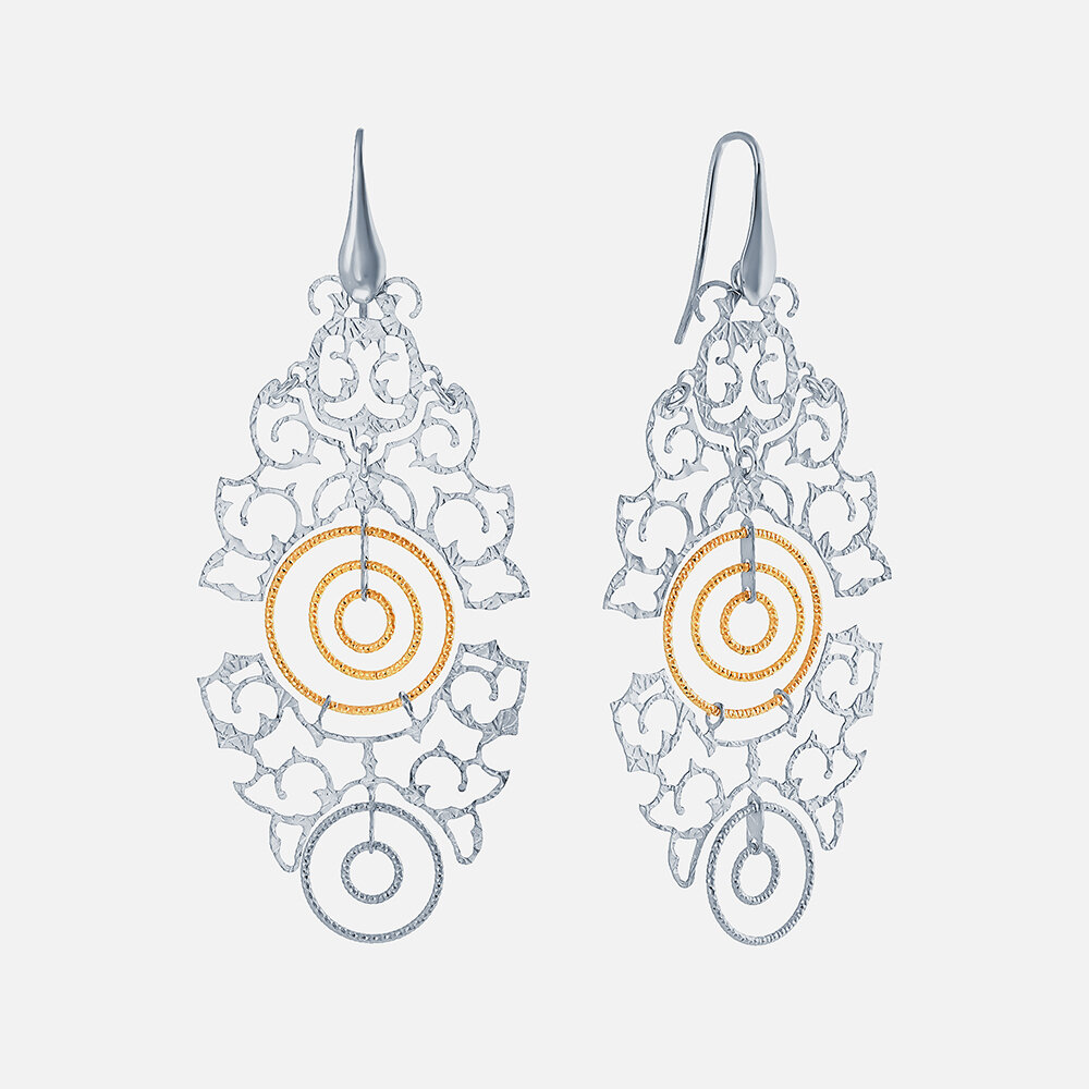 Серьги ELEMENT47, серебро, 925 проба, родирование
