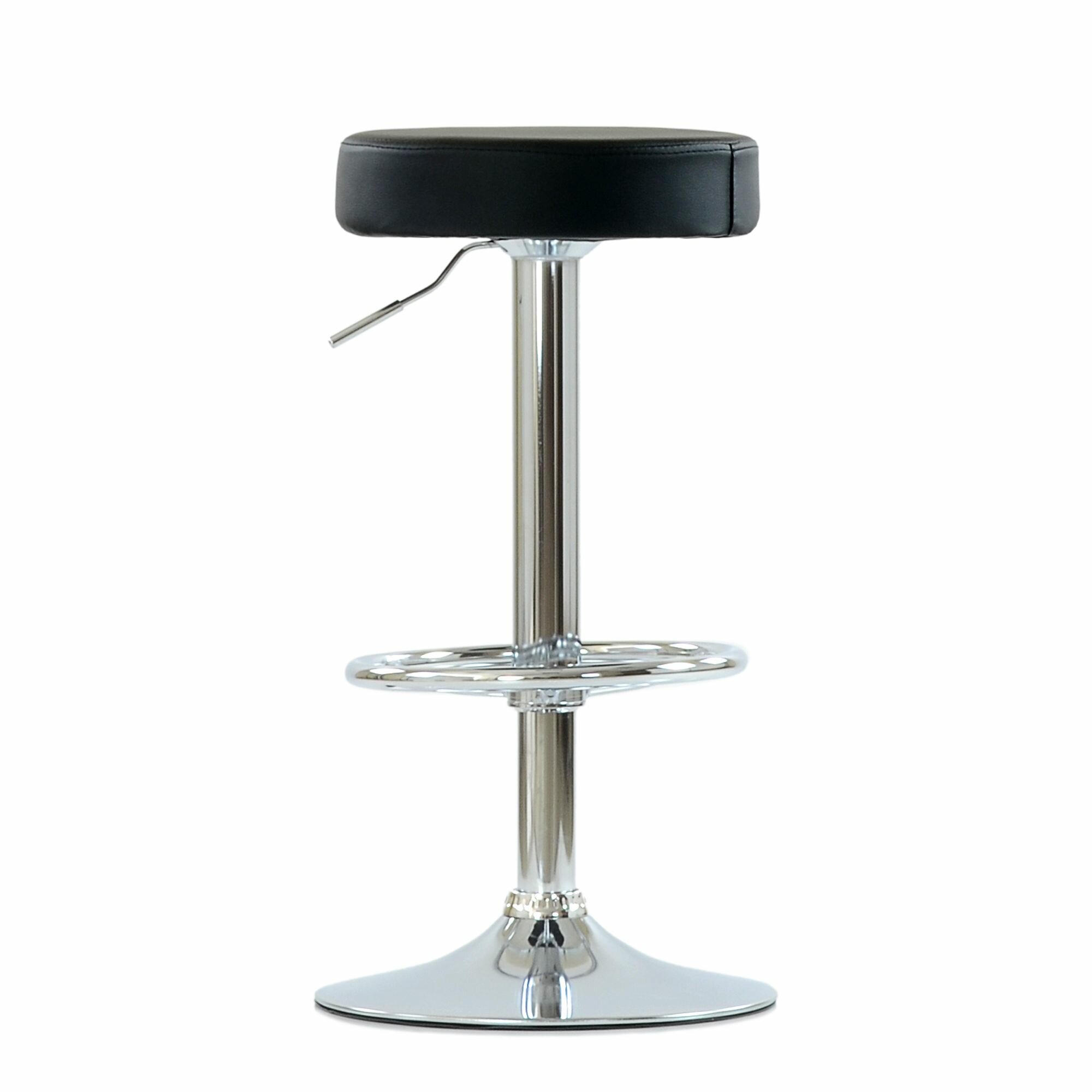 Барный стул N-130 STOOL MARKET черный, экокожа, металл, мягкое сиденье, без подлокотников