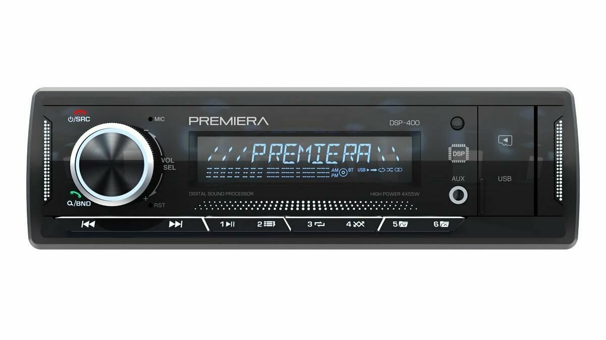 Автомагнитола Premiera DSP-400, FM/USB/BT, 4х55 Вт, Bluetooth 4.2