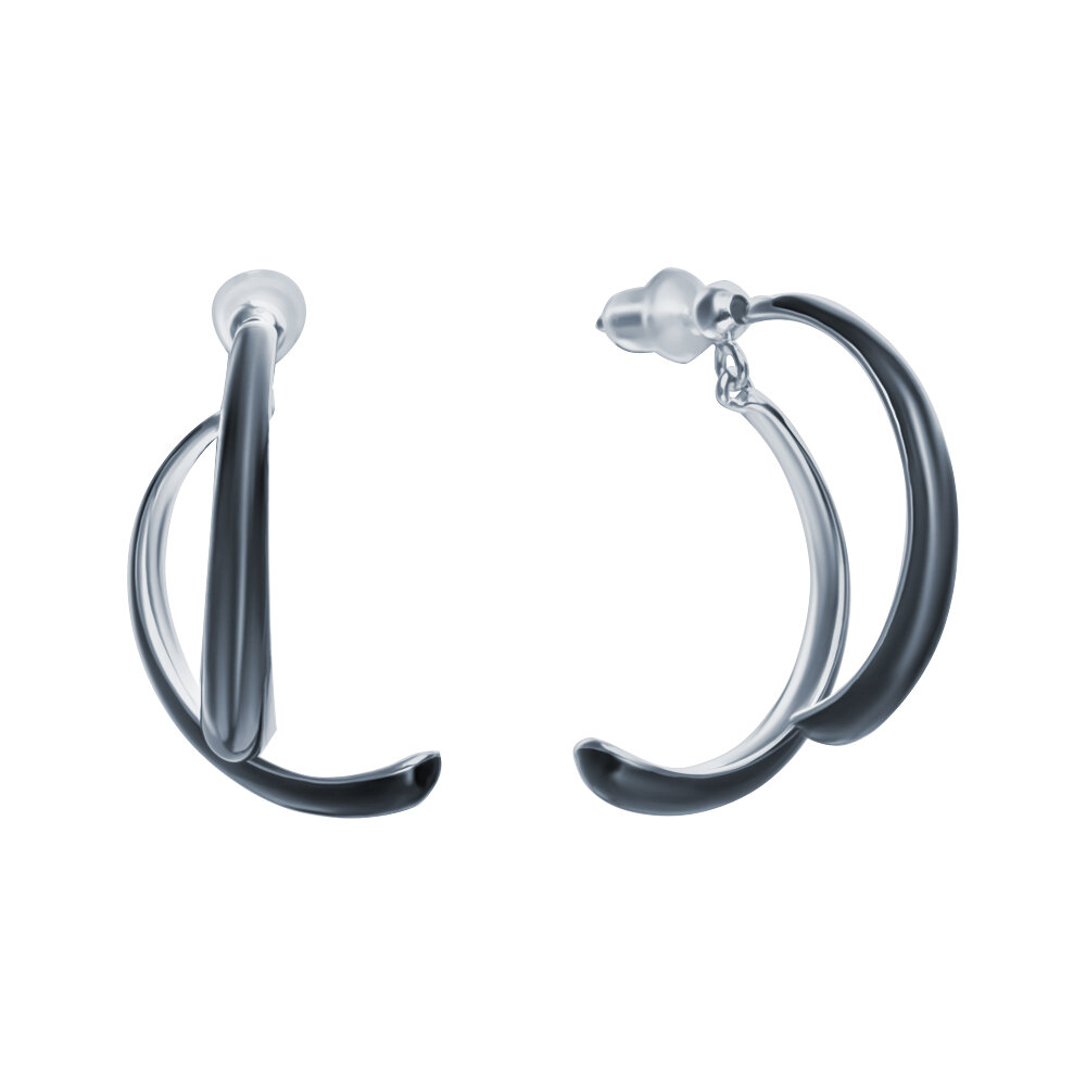 Серьги, серебро, 925 проба, эмаль