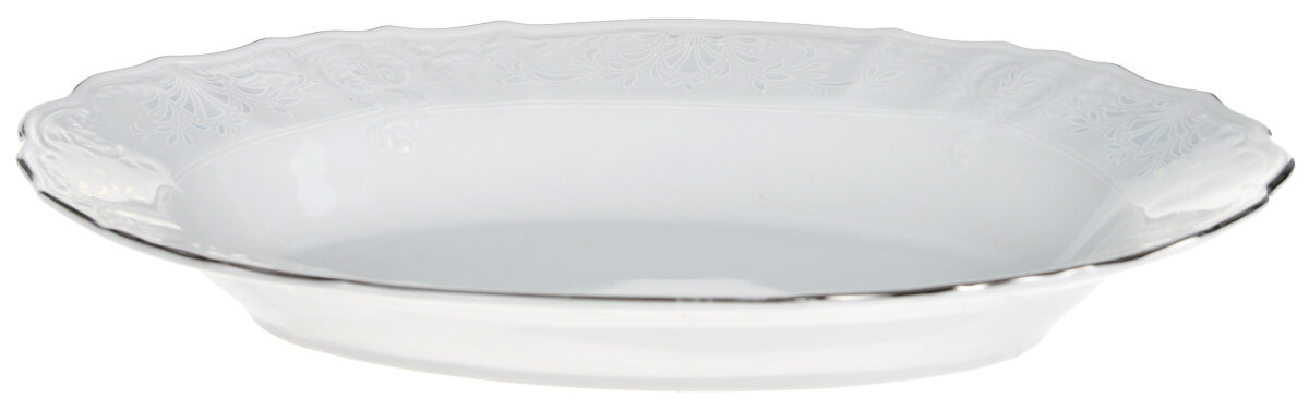 Блюдо овальное 24 см; "Bernadotte", декор "Деколь, отводка платина", Thun/ БТФ0180