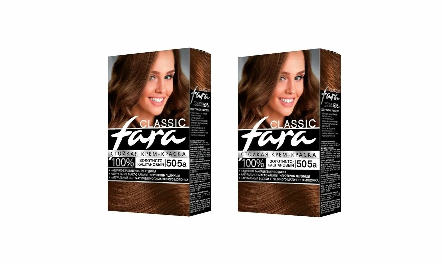 Fara Краска для волос "Classic", тон 505а золотисто-каштановый, 115 мл, 2 упаковки