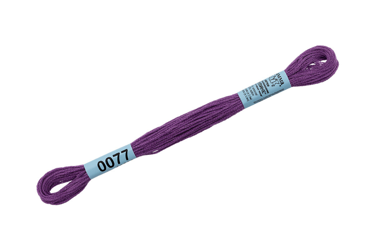 Мулине GAMMA нитки для вышивания 8м. 0077 сиреневый, 1 штука.