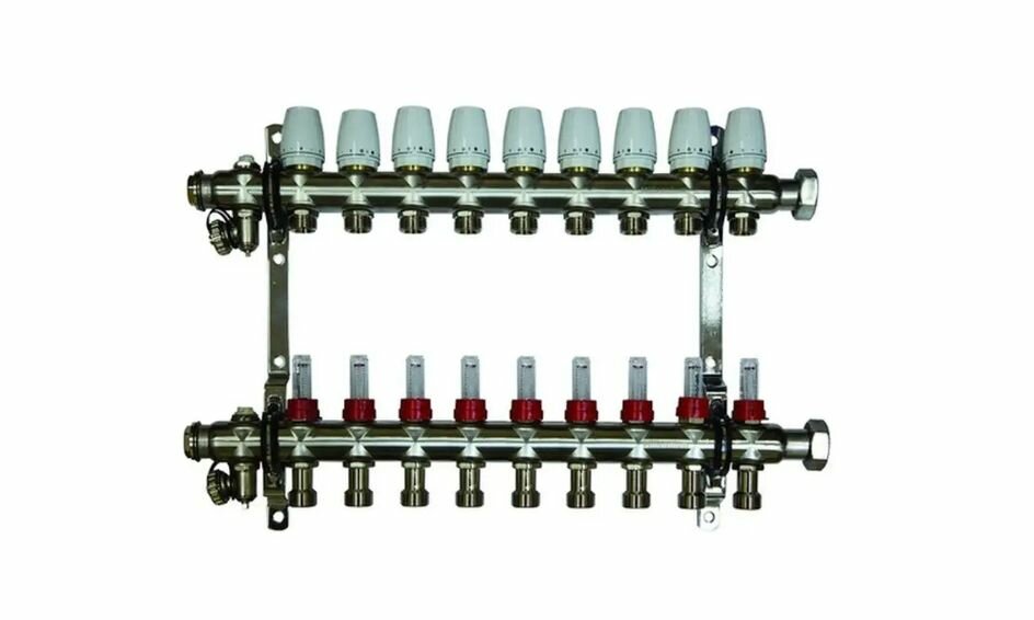 Коллекторная группа Millennium KGTP1109 1", 9 выходов 3/4" нержавеющая сталь (с расходомерами)
