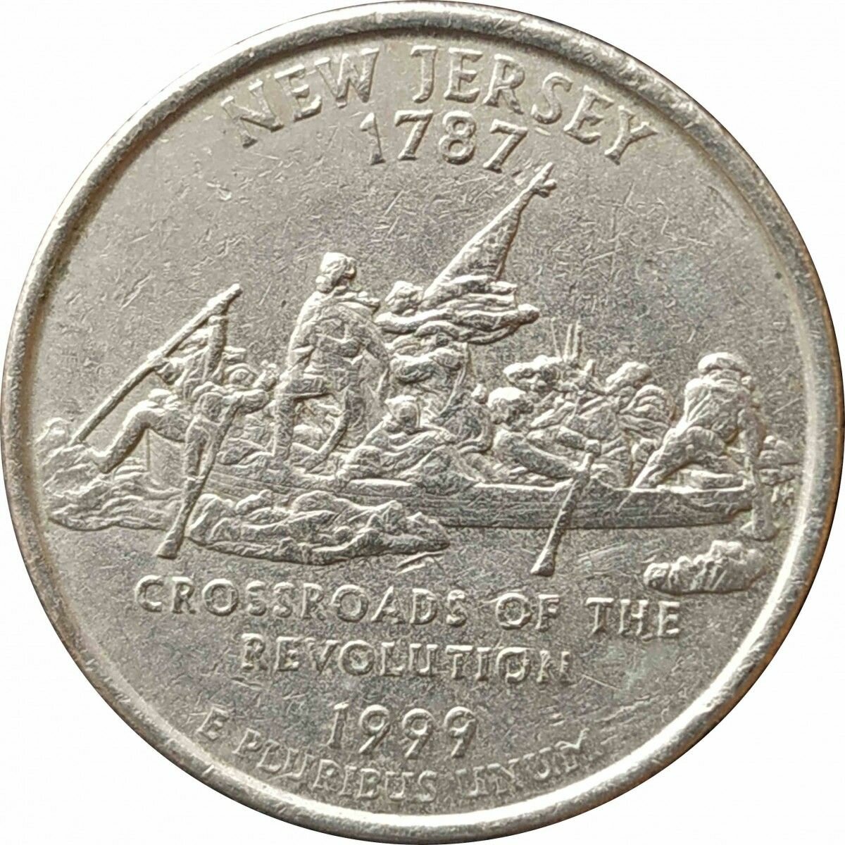 1/4 доллара 1999 Квотер штата Нью-Джерси США P из оборота
