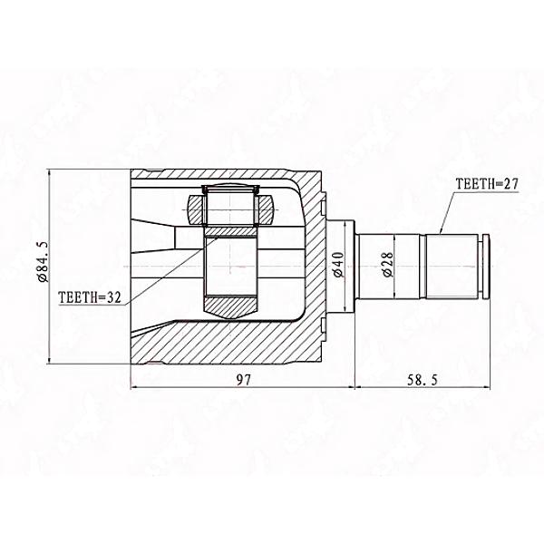 LYNXAUTO ci-3400 (0311CRVATRH / 0311CRVMTRH / 410012) шрус внутренний Honda (Хонда) Accord (Аккорд) 90-98 / cr-v 2.0 01