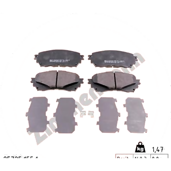 ZIMMERMANN 25725.155.1 колодки дисковые перед. 140x60x16 \ Mazda (Мазда) 6 2.0 / 2.2d 12