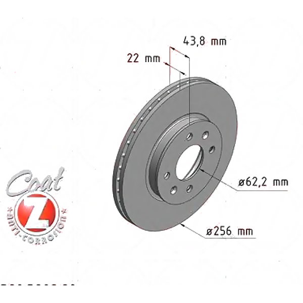 ZIMMERMANN 320.3809.20 (517120U000 / 517121W200 / 517121W250) диск тормозной передний Land rover (Ленд ровер)