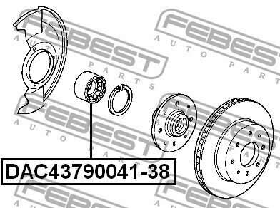Подшипник ступ. передн. HONDA CR-V RD1/RD2 97-01, DAC4379004138 FEBEST DAC43790041-38