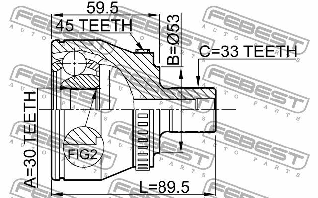 Ремкомплект шруса VW PASSAT B5 96-05, 1710004A45 FEBEST 1710-004A45