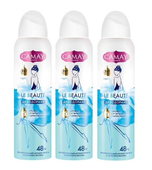 Дезодорант Camay Le Beauté, 3 х 150 мл