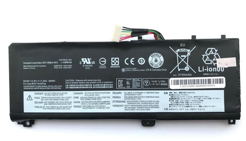 Аккумулятор (батарея) для ноутбука Lenovo ThinkPad Edge S420 S430 45N1086 45N1087 48Wh 3300mAh