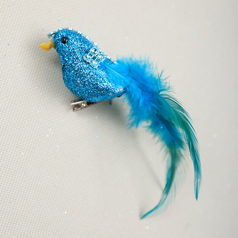 Рождественская декорация (Птичка, 1 шт) голубая