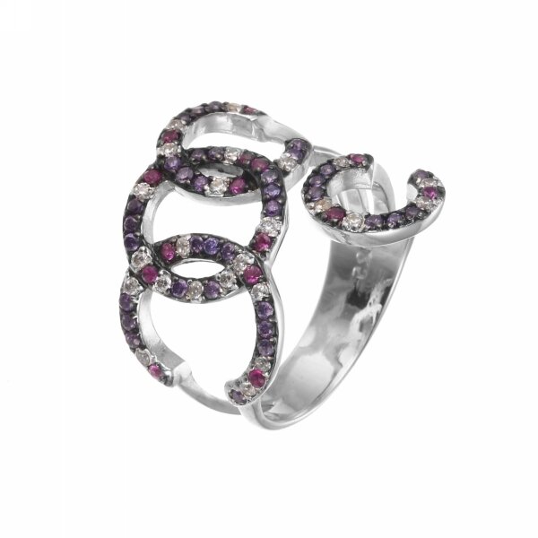 Кольцо, серебро, 925 проба, фианит