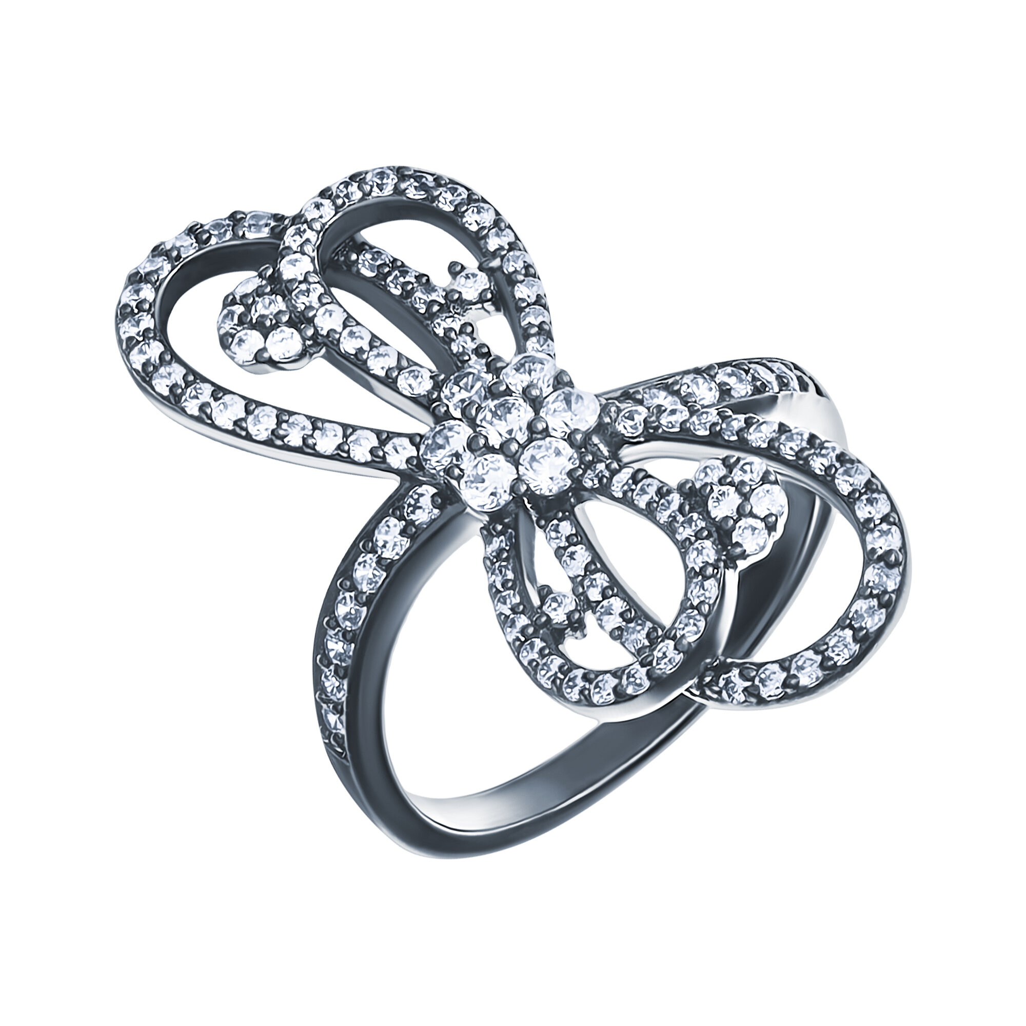 Кольцо, серебро, 925 проба, фианит