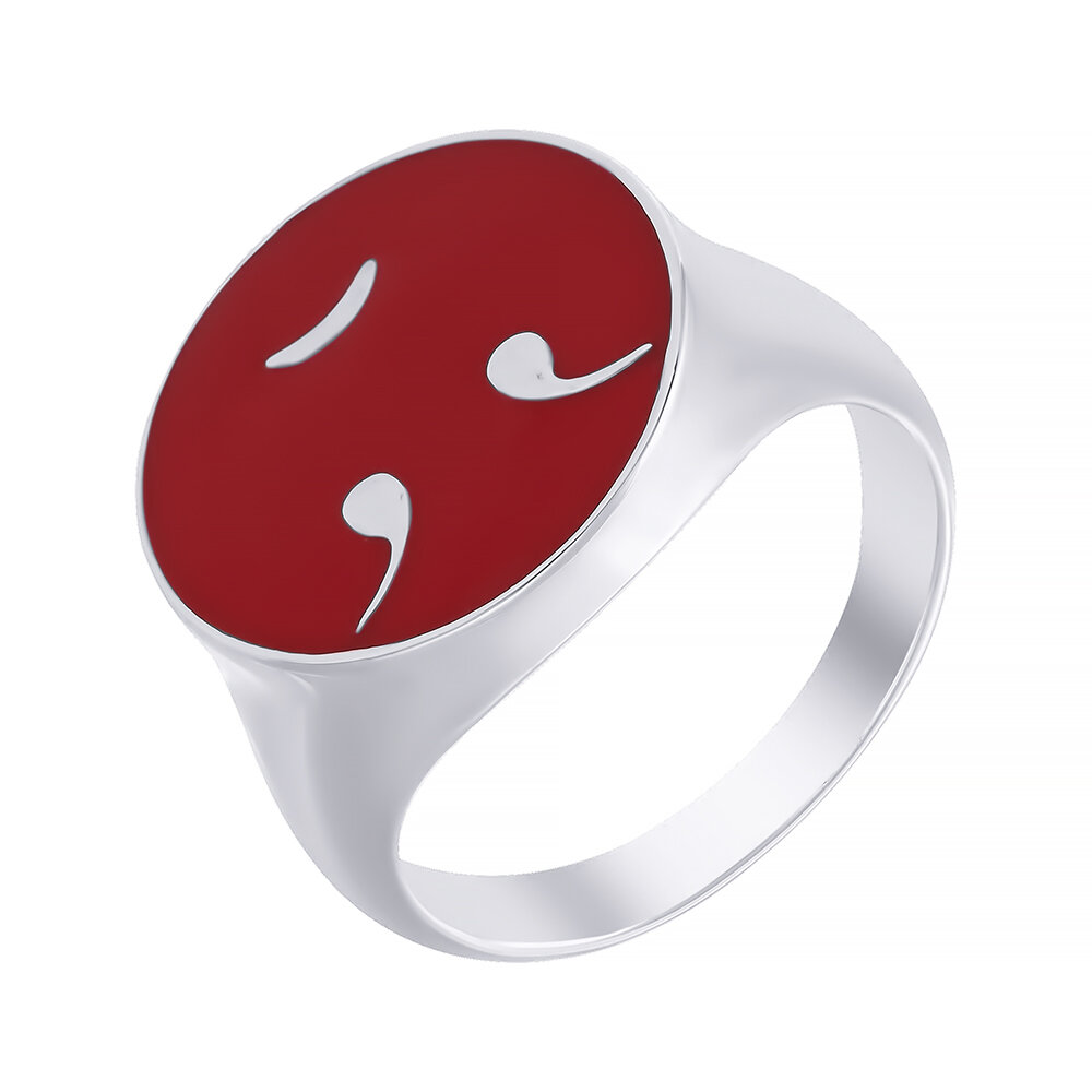 Кольцо, серебро, 925 проба, эмаль