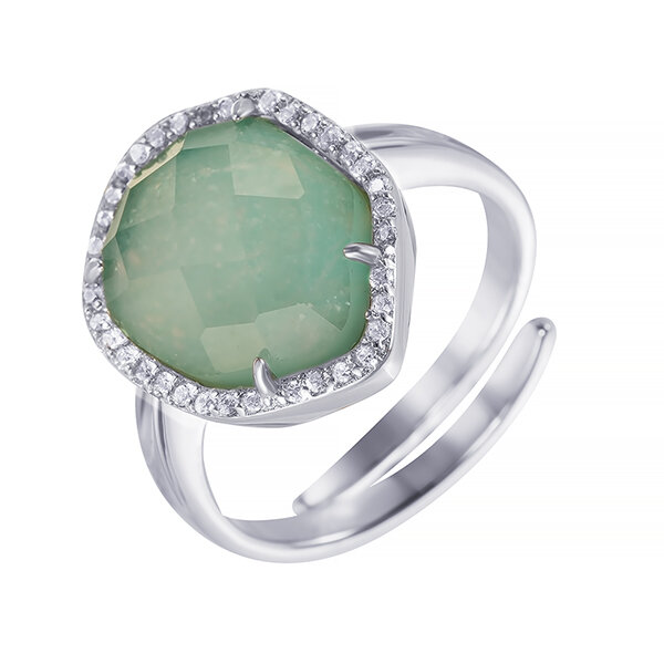 Кольцо, серебро, 925 проба, фианит