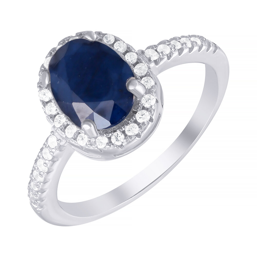 Кольцо, серебро, 925 проба, корунд