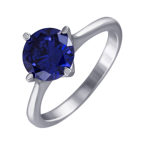 Кольцо, серебро, 925 проба, родирование, циркон