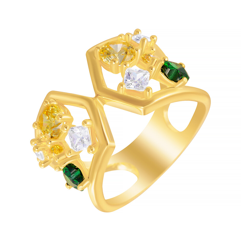 Кольцо, серебро, 925 проба, фианит