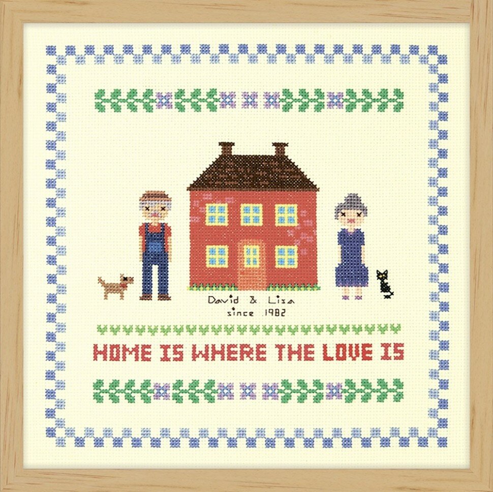 Набор для вышивания Xiu Crafts #2870704 Дом красного цвета, Счетный крест, 25 х 25 см