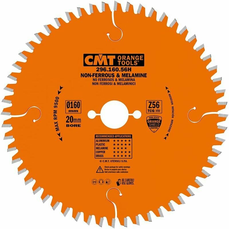 Диск пильный по цветным металлам СМТ Италия 160x20x2,2/1,6 -6 TCG Z 56 CMT 296.160.56H