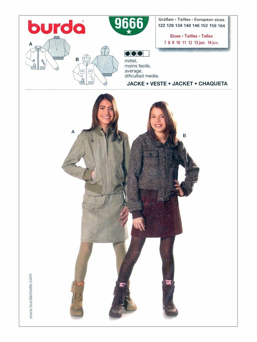 Выкройка Burda 9666 Жакет на молнии