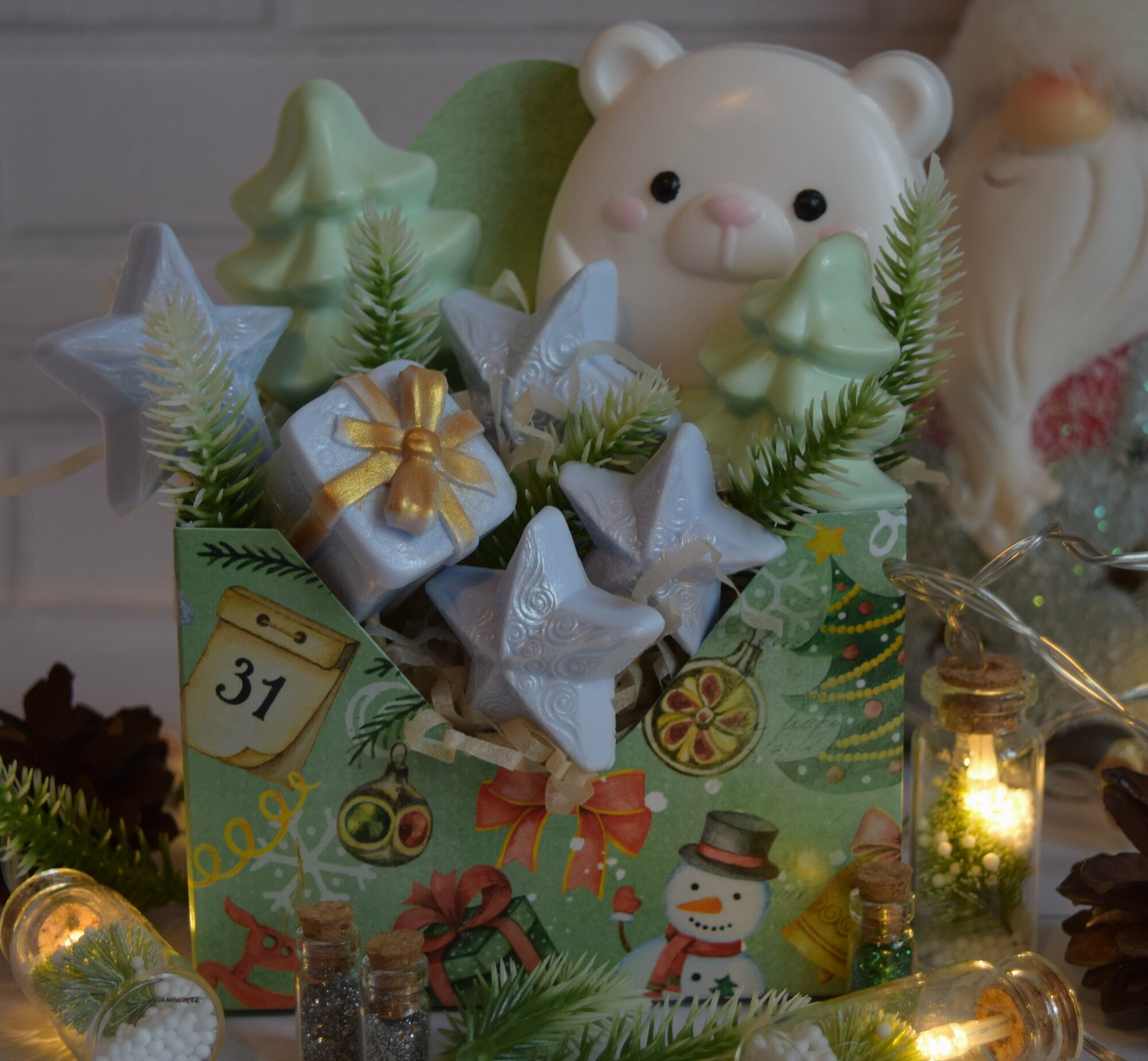 Мыло ручной работы с ароматом мандарина, handmade "Мишкина радость" от бренда Пташкины творения, 12*6*15