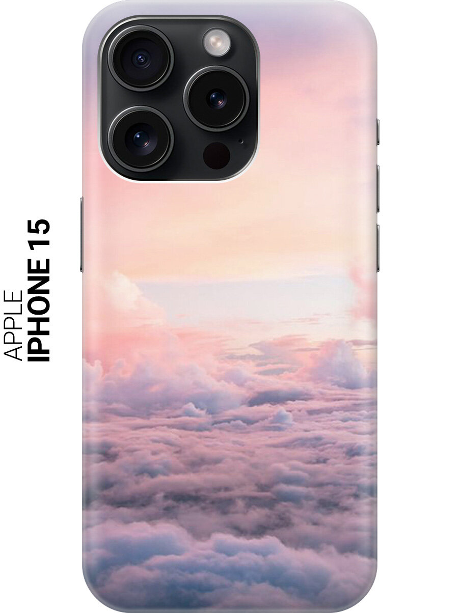 Силиконовый чехол на Apple iPhone 15 Pro / Эпл Айфон 15 Про с рисунком "Высоко над облаками"