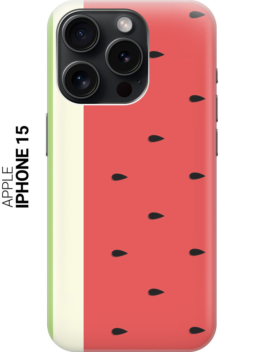 Силиконовый чехол на Apple iPhone 15 Pro / Эпл Айфон 15 Про с рисунком "Арбуз"