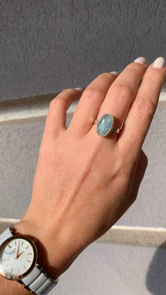 Кольцо, аквамарин
