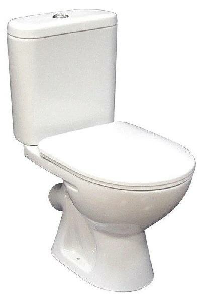 Унитаз-компакт Орион белый (косой вып, ниж. подв, 1-реж. арм, сид. полипропилен), SANTERI