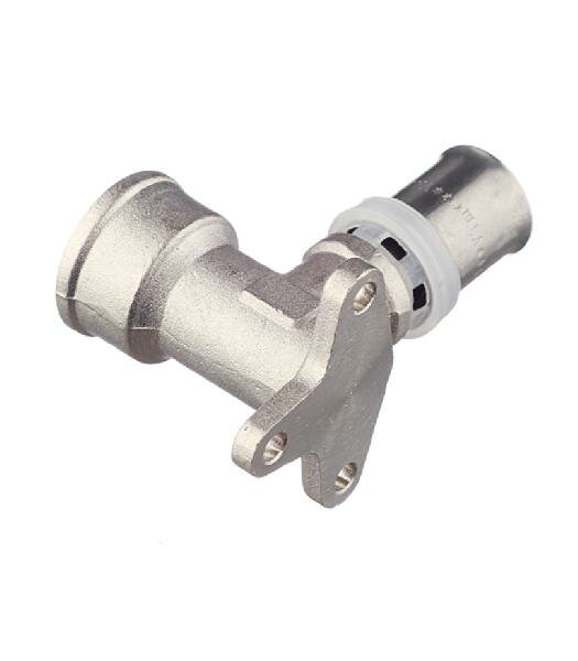 Уголок пресс 16*1/2"ВР с креплением никель TIM F-ZL1602FN